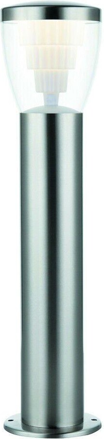 Loops 500mm Outdoor LED Lamp Post Bollard Round Brushed Steel 10W Cool ...