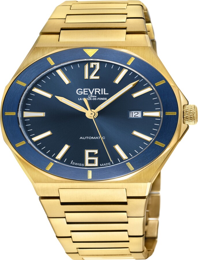 Gevril Men's High Line Gold-Tone Stainless Steel Watch 43mm - ShopStyle