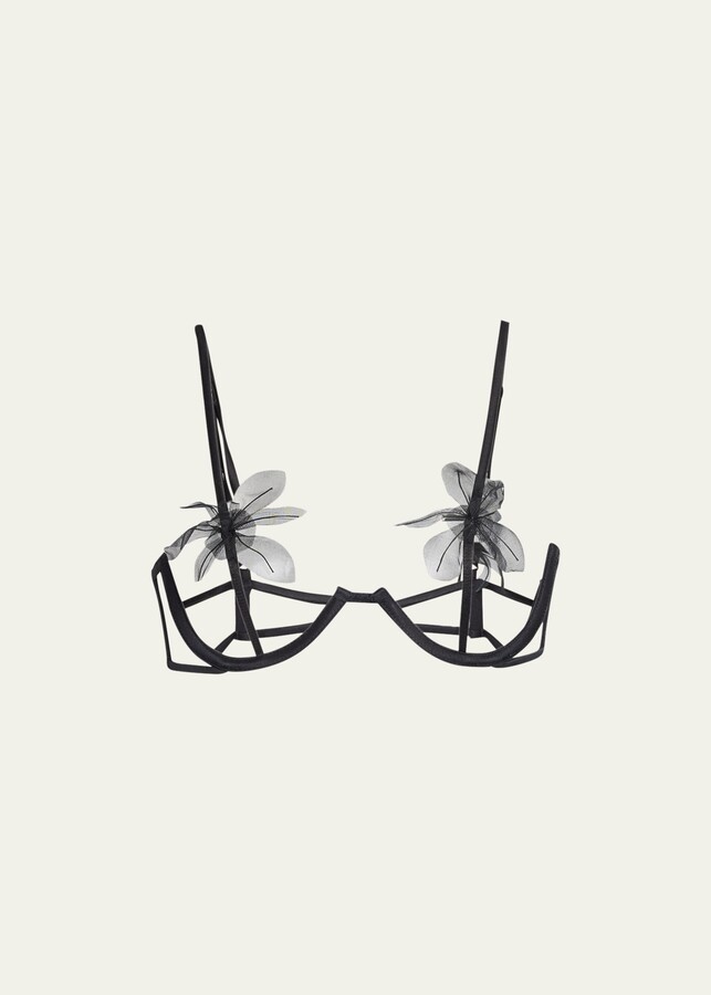 Kiki de Montparnasse Flora Tetine Ruffle Cupless Bralette - ShopStyle Bras