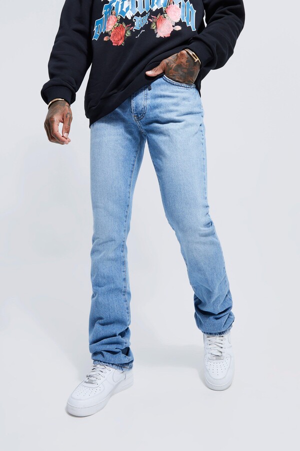 boohoo Skinny Stacked Flare Jeans - ShopStyle