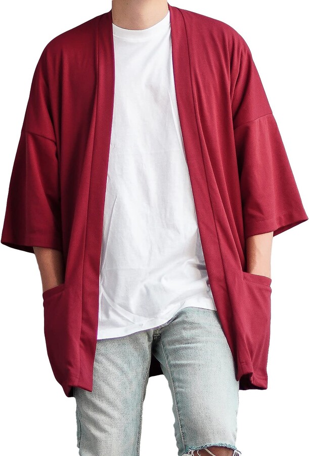 LOST IN BKK Men's Long Oversized Kimono Cardigan Noragi Japan Jacket ...