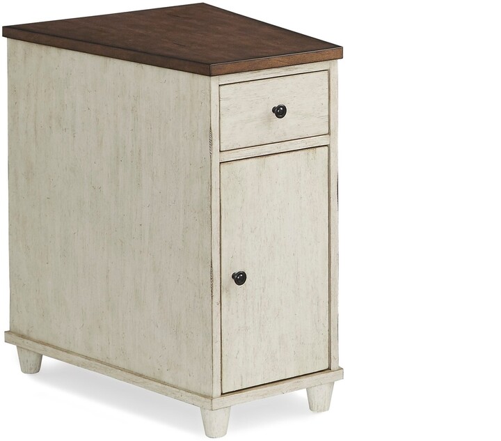 Heartwood Crossing Wood Wedge Chairside Charging Cabinet with Drawer ...