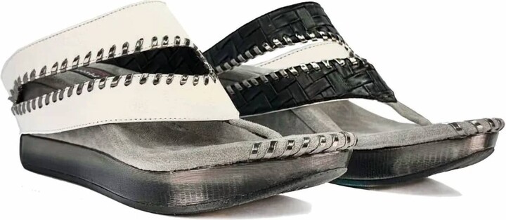 Modzori Tita Reversible Sandal In White/black - ShopStyle