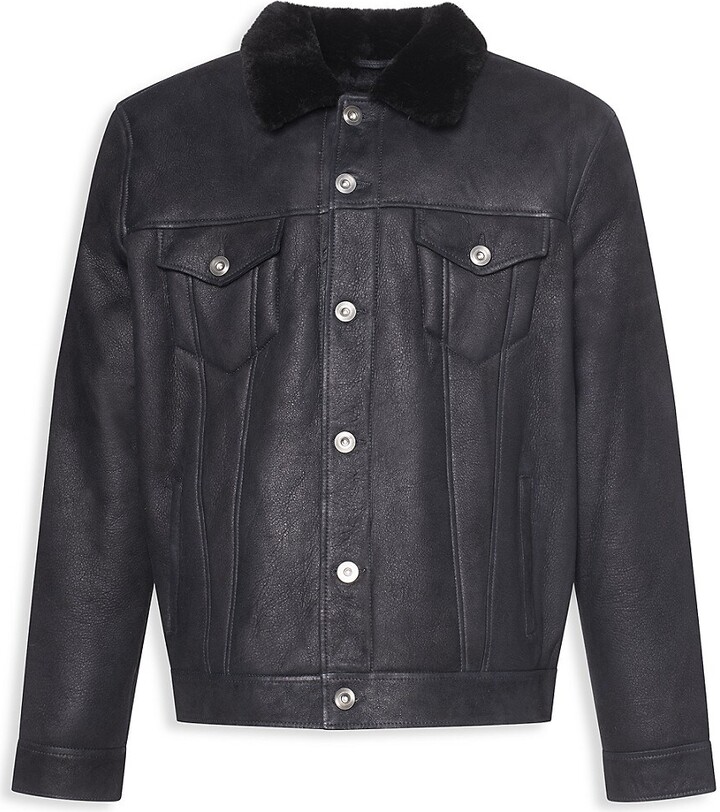 Wolfie Fur Sheepskin Shearling Leather Trucker Jacket - ShopStyle
