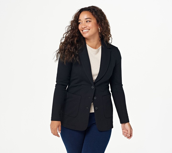 Lisa Rinna Collection Brushed French Terry Blazer - ShopStyle