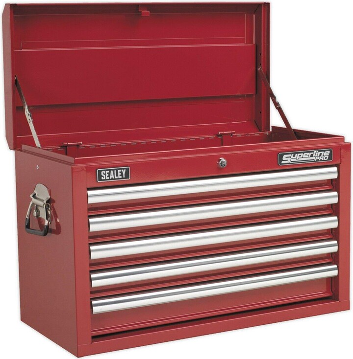 Loops 660 x 315 x 425mm RED 5 Drawer Topchest Tool Chest Lockable ...