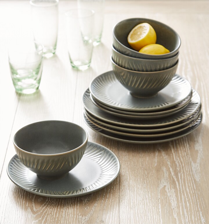 Oake Olive 12 Pc. Dinnerware Set, Service for 4, Created for Macy's ...
