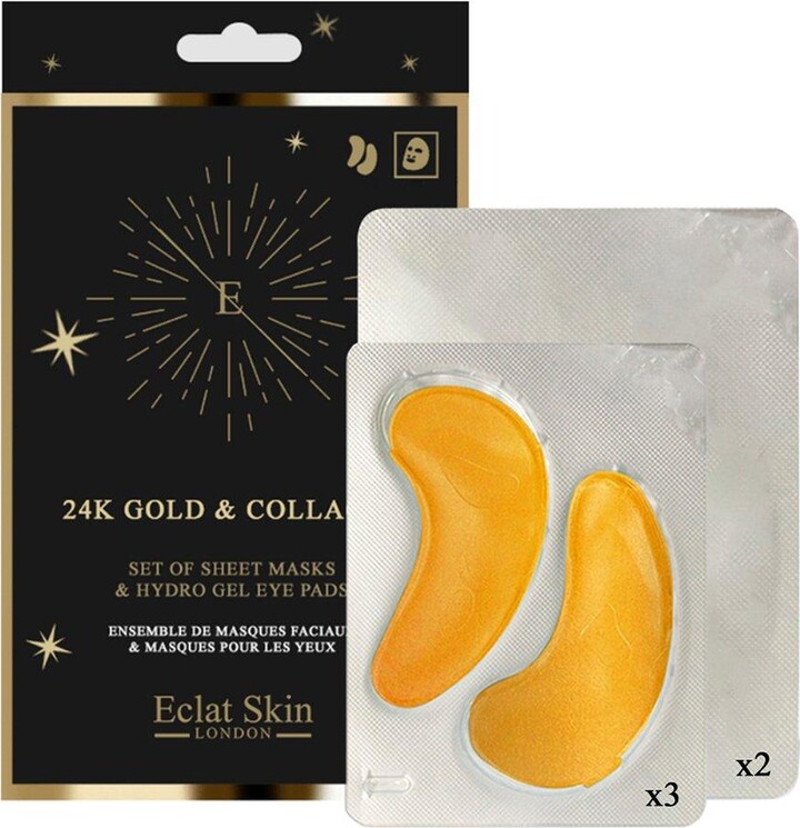 Eclat Skin London 24K Gold & Collagen Set Of Sheet Masks & Hydro Eye ...