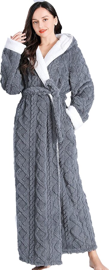 VPQILH Women's Fluffy Dressing Gown - ShopStyle Nightdresses