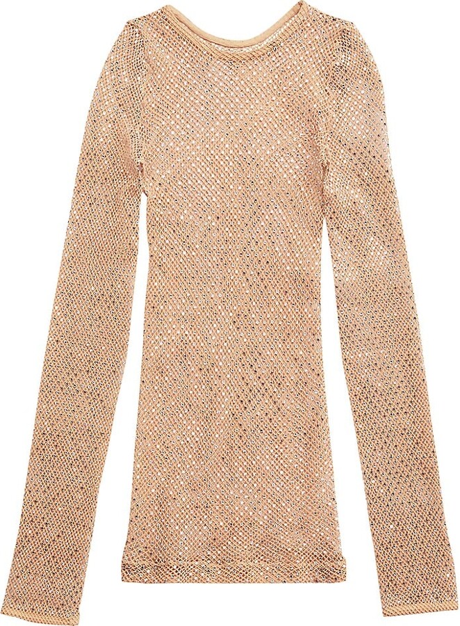 Balenciaga Crystal Mesh Top - ShopStyle