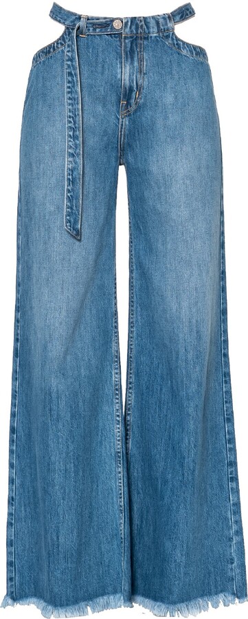 Noend Denim - Salina High Rise Cut Out Detail Wide Leg Jeans In Tucson ...