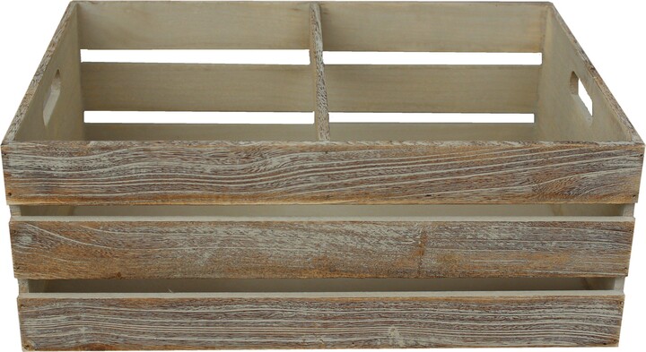 Red Hamper Oak Effect Wooden Open Top Storage Box - ShopStyle