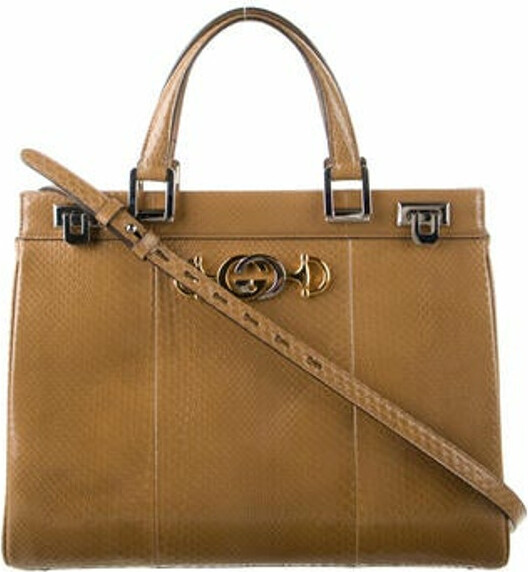Gucci Medium Python Zumi Handle Bag - ShopStyle