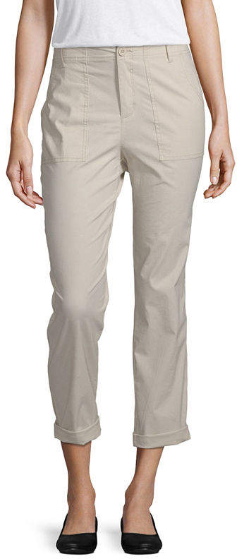 Liz Claiborne Straight Fit Poplin Cargo Pants - ShopStyle