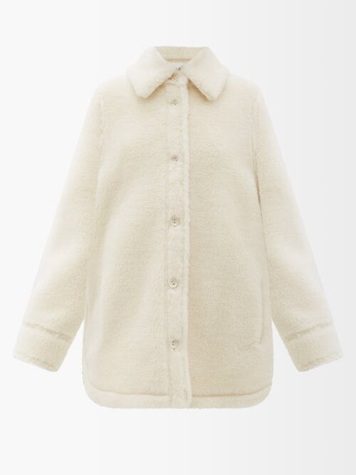 Stand Studio Veron Faux-shearling Wool Shirt Jacket - White - ShopStyle ...