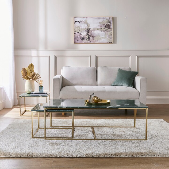 Dunelm Edie Nest of 3 Coffee Tables, Marble Green - ShopStyle