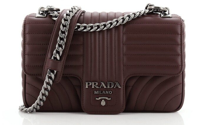 Prada Chain Flap Shoulder Bag Diagramme Quilted Leather Medium - ShopStyle