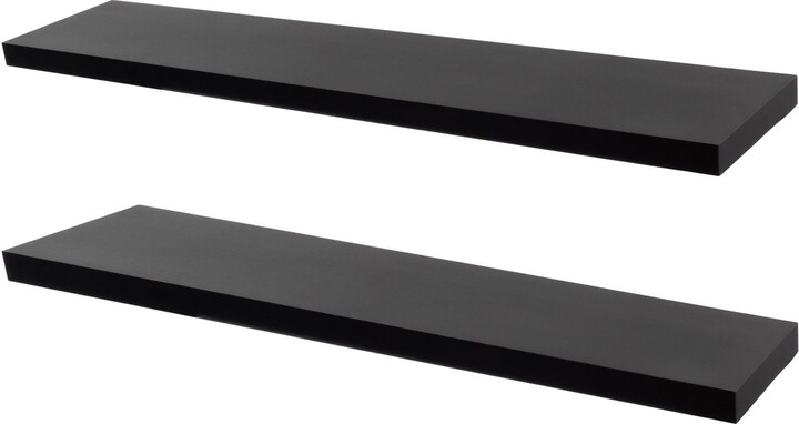 Harbour Housewares Modern Floating Wall Shelves - 120cm - Black - Pack ...