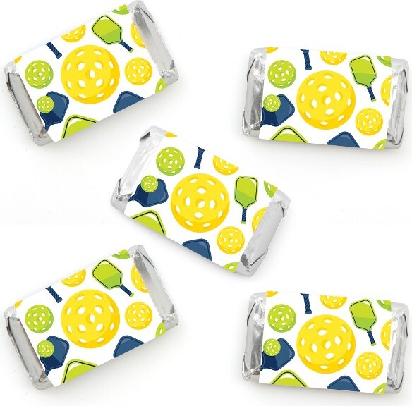 Big Dot of Happiness Let’s Rally - Pickleball - Mini Candy Bar Wrapper Stickers - Birthday or ...