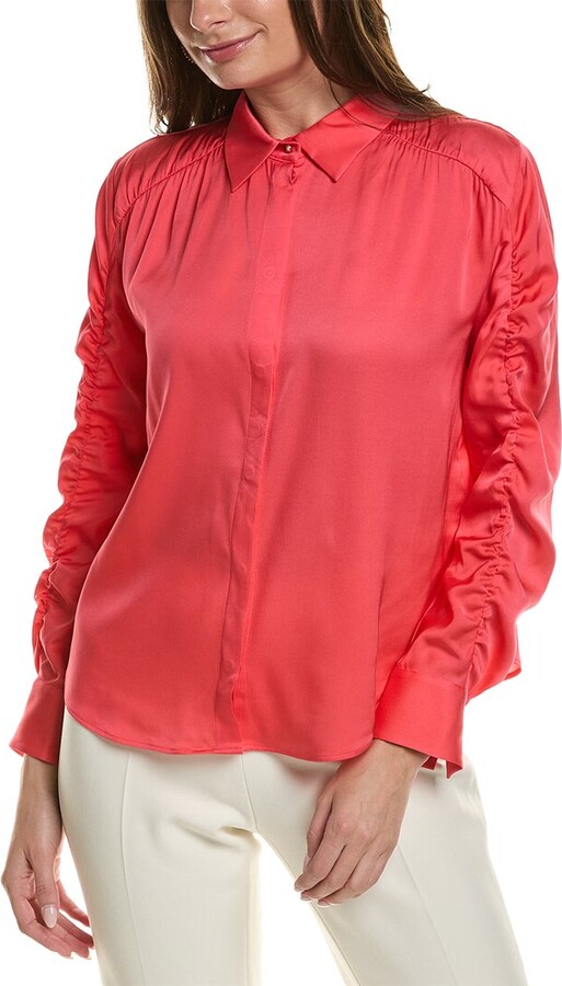 HUGO BOSS Berwa Silk-Blend Top - ShopStyle