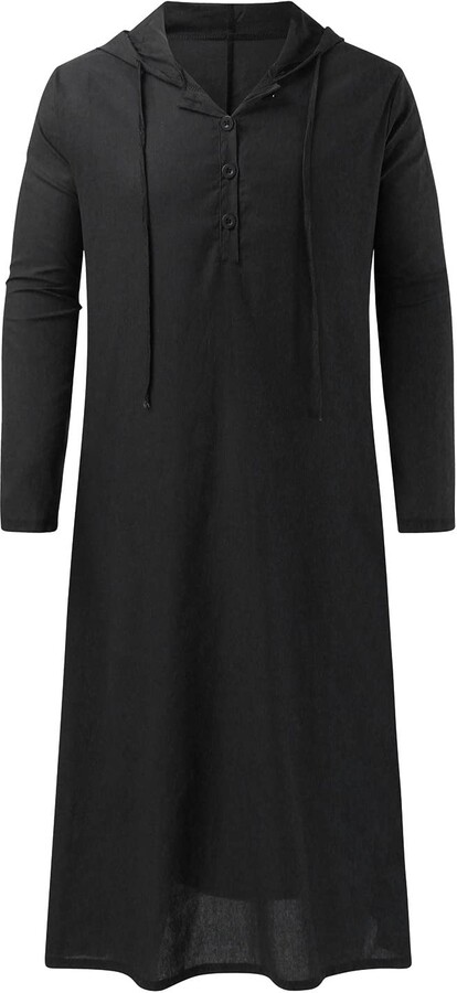 COOFANIN Valentines Garden Flag Kaftan for Men Big & Tall 4x Hooded Caftan for Men Long Arabic ...