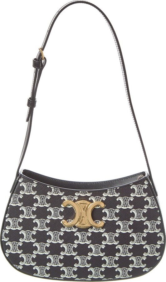 Celine Tilly Medium Triomphe Canvas & Leather Shoulder Bag - ShopStyle