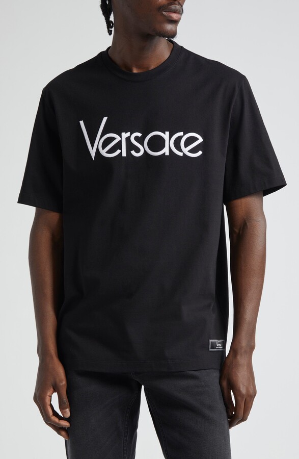 Versace 1978 Re-Edition Logo Embroidered Cotton Jersey T-Shirt - ShopStyle