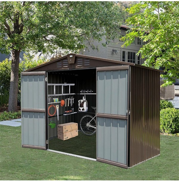 WhizMax 10'x8' Outdoor Storage Shed With 32 Air Vents, Push-pull Double ...