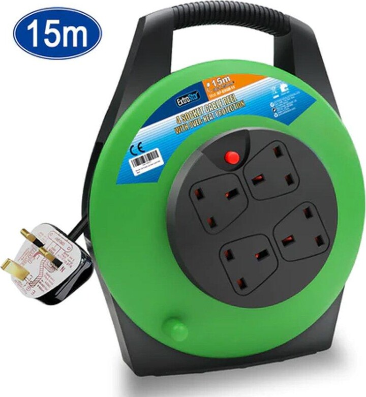 Living and Home 4 Outlets Retractable Cable Reel 15M Cord - ShopStyle ...