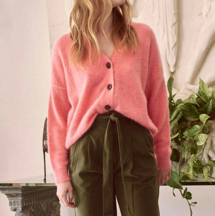 The Great The Fluffy Slouch Cardigan In Cherry Blossom - ShopStyle