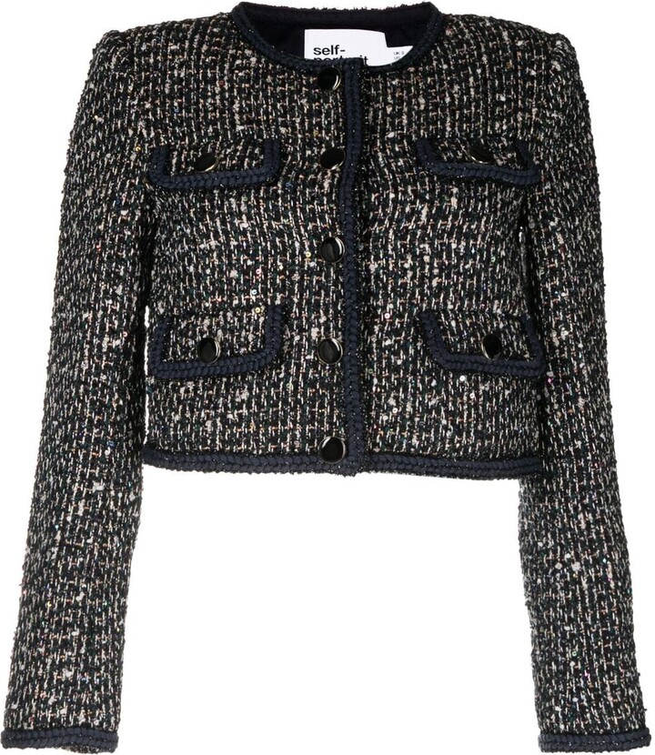 Self-Portrait Bouclé Cropped Jacket - ShopStyle