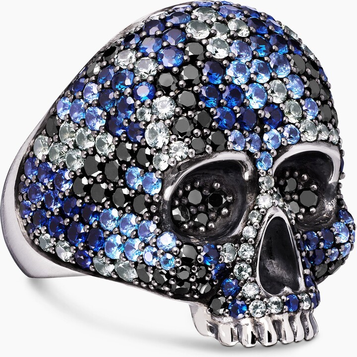 David Yurman Memento Mori Skull Ring in Sterling Silver with Pav ...