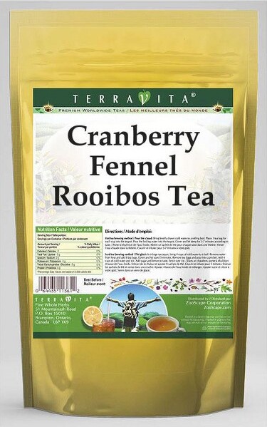 TerraVita Cranberry Fennel Rooibos Tea (25 tea bags, ZIN: 542873, 2 ...