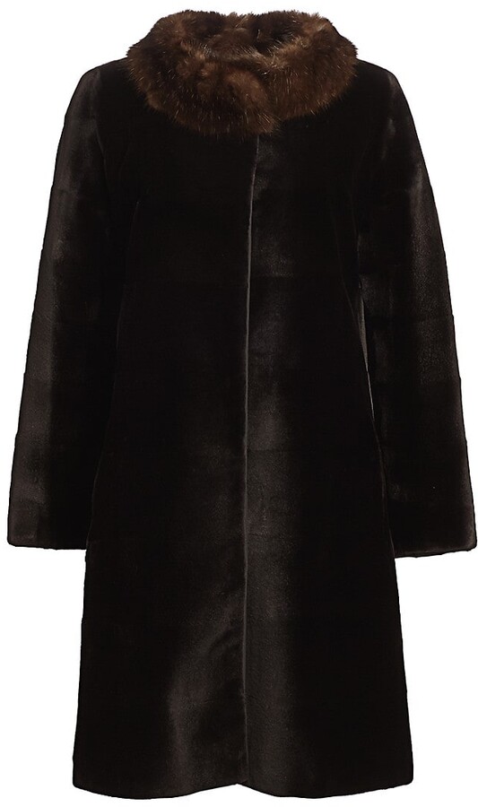 The Fur Salon Zac Posen For Reversible Sable-Trimmed Sheared Mink Coat ...