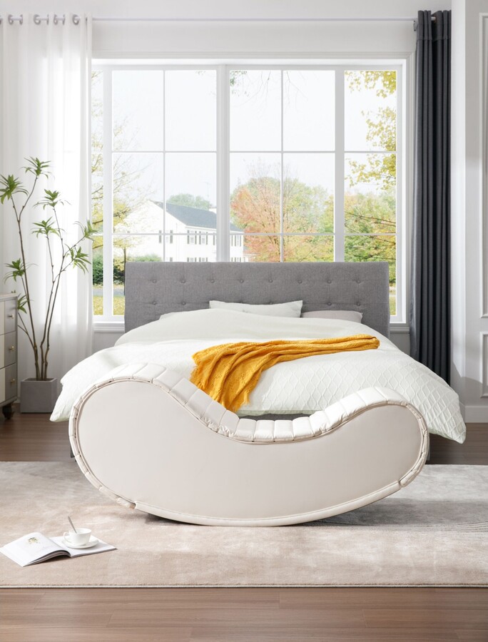 Tiramisu Rocking Leisure bench,Relax Yoga Chaise, Modern Faux Leather ...