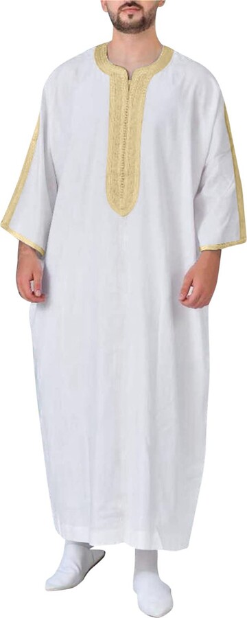 Generic Islamic Prayer Clothing for Men Long Abaya Large Sizes Robe ...