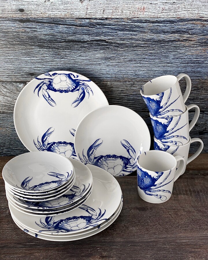 Caskata Blue Crabs 16-Piece Dinnerware Set - ShopStyle