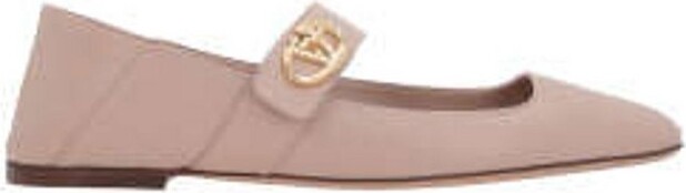 Valentino VLogo Locker Mary-Jane Square Toe Ballerina Shoes - ShopStyle ...