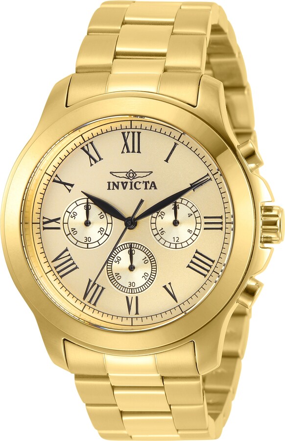 Invicta Men's 21658 Specialty Quartz Chronograph Gold Dial Watch ...