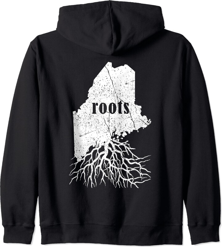 Land Map State Flag Proud Raised Maine US Native Citizen Land Map Retro Roots Maine Zip Hoodie ...