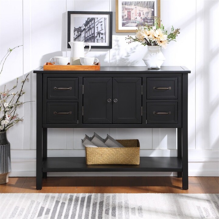 Merax 43'' Modern Console Table with 4 Drawers, 1 Cabinet and 1 Shelf ...