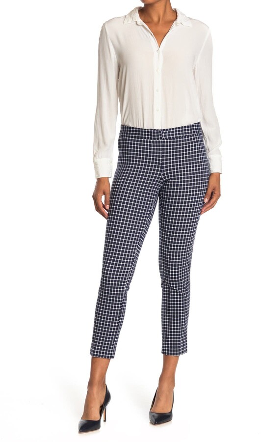 Amanda & Chelsea Windowpane Print Ponte Pants - ShopStyle
