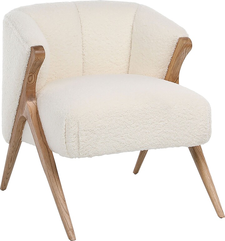 Karina Living Omar Ivory Sheepskin Upholstered Occasional Arm Chair ...