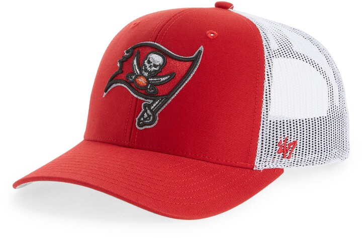 '47 Men's Red/White Tampa Bay Buccaneers Trucker Snapback Hat - ShopStyle