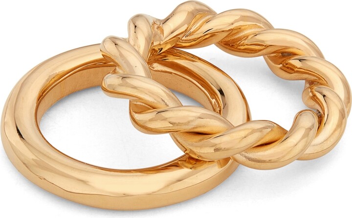 Soko 24K Gold-Plated Uzi Stacking Rings 2 Piece Set - ShopStyle