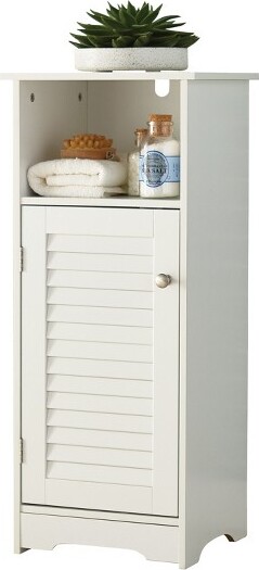 BrylaneHome Louvre Short Cabinet With Cubby - White - ShopStyle