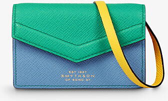 Smythson Womens Multi-coloured Panama Envelope Cross-grain Leather ...