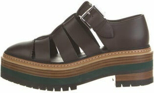 Hermes Caged Platform Leather Sandals - ShopStyle