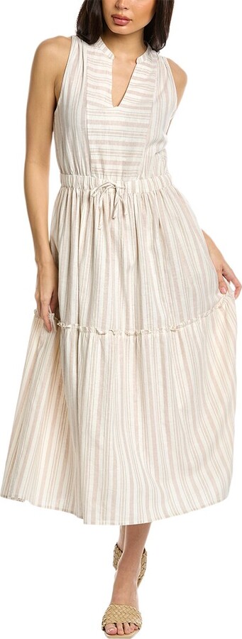 Splendid Livia Linen-Blend Midi Dress - ShopStyle