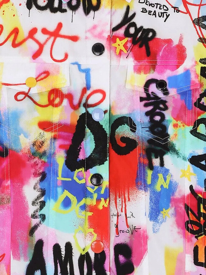 Dolce & Gabbana Children DG graffiti-print denim jacket - ShopStyle ...